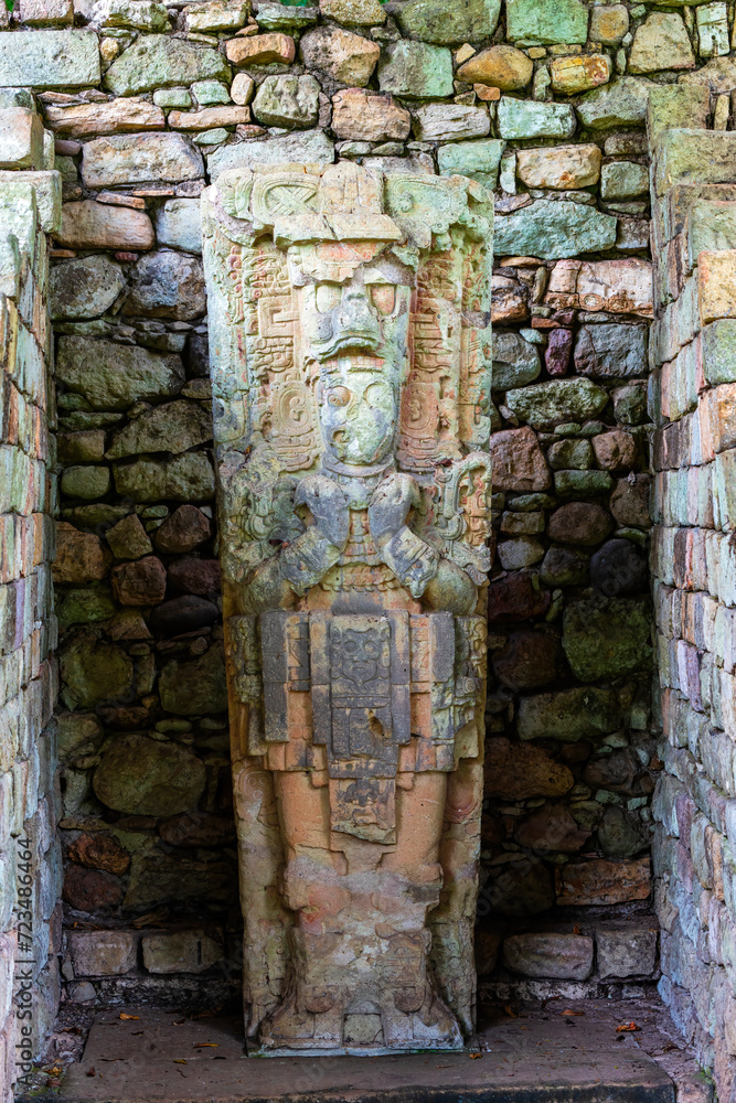 Stela in Copan, a free-standing stone slab is an important medium ...