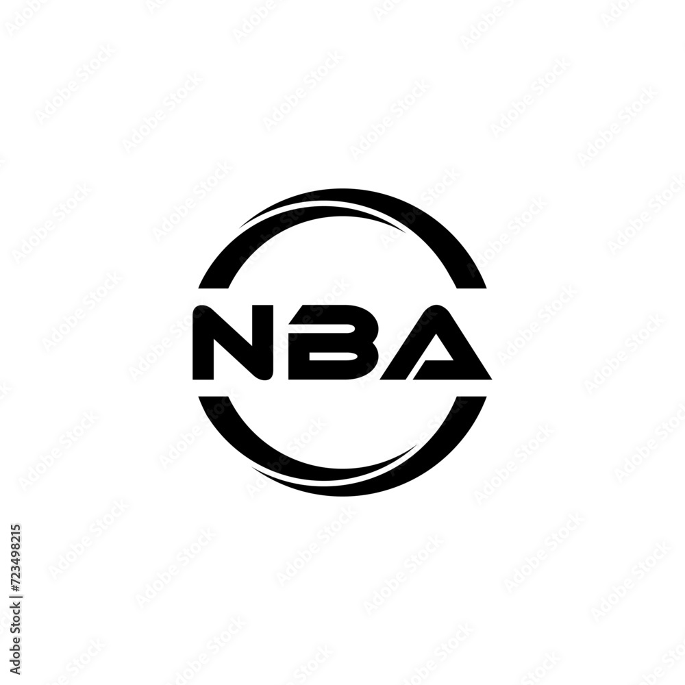 NBA letter logo design with white background in illustrator, cube logo, vector logo, modern ...