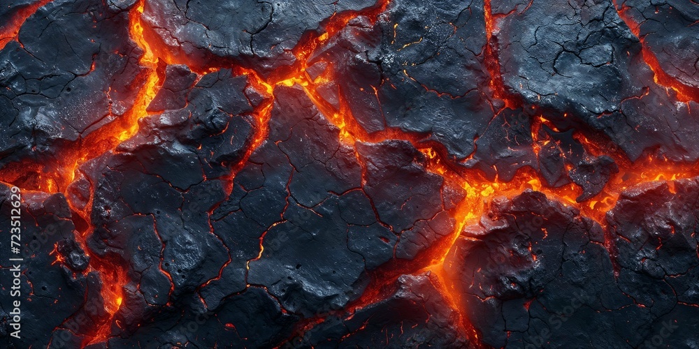 Lava texture, molten lava rock, flowing hot magma style 3D render style ...