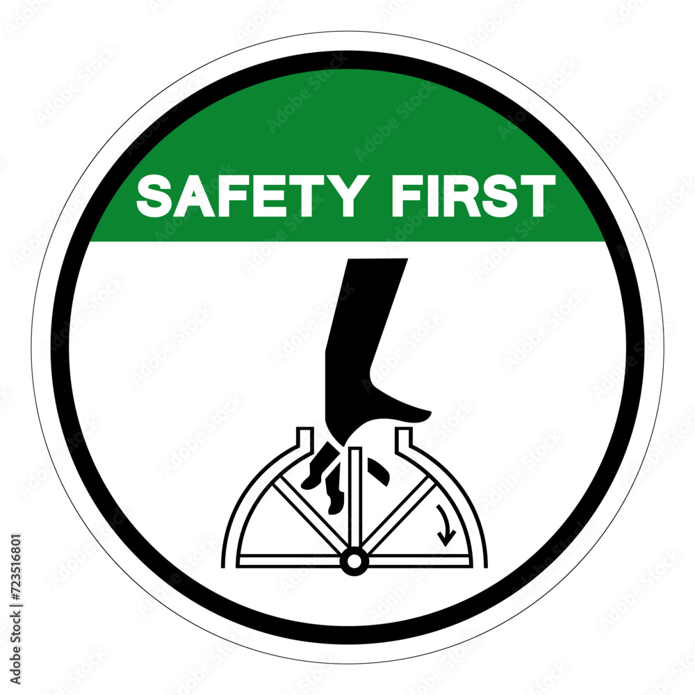 Safety First Hand Entanglement Rotating Symbol Sign, Vector ...