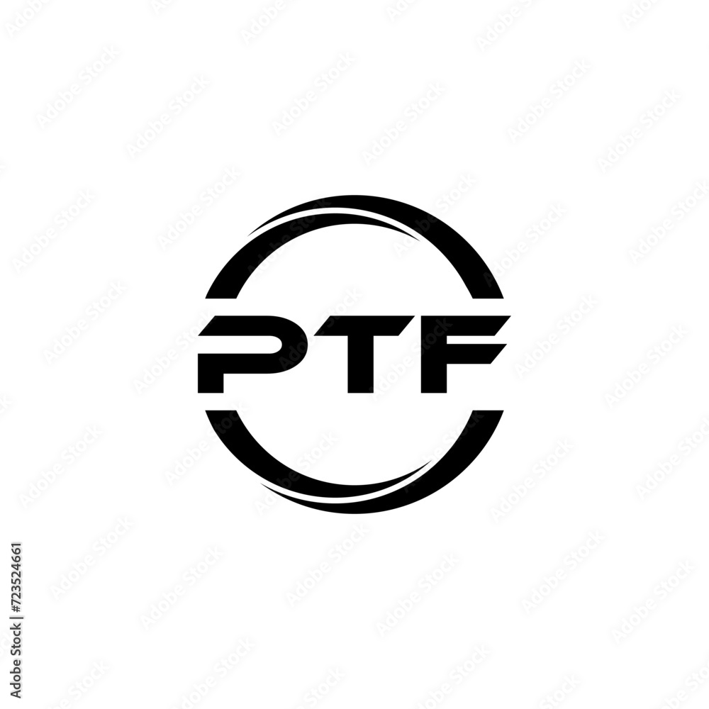 PTF letter logo design with white background in illustrator, cube logo ...