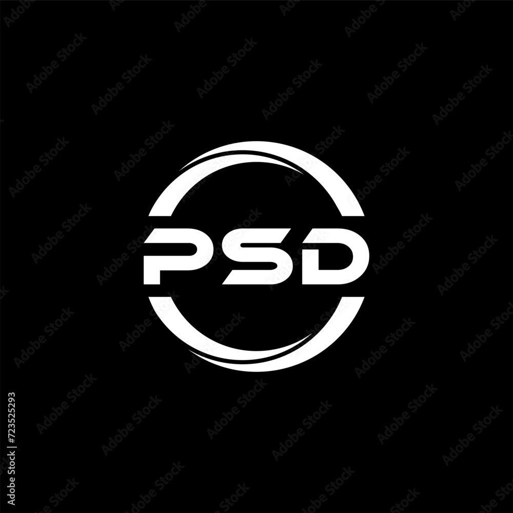 PSD letter logo design with black background in illustrator, cube logo ...