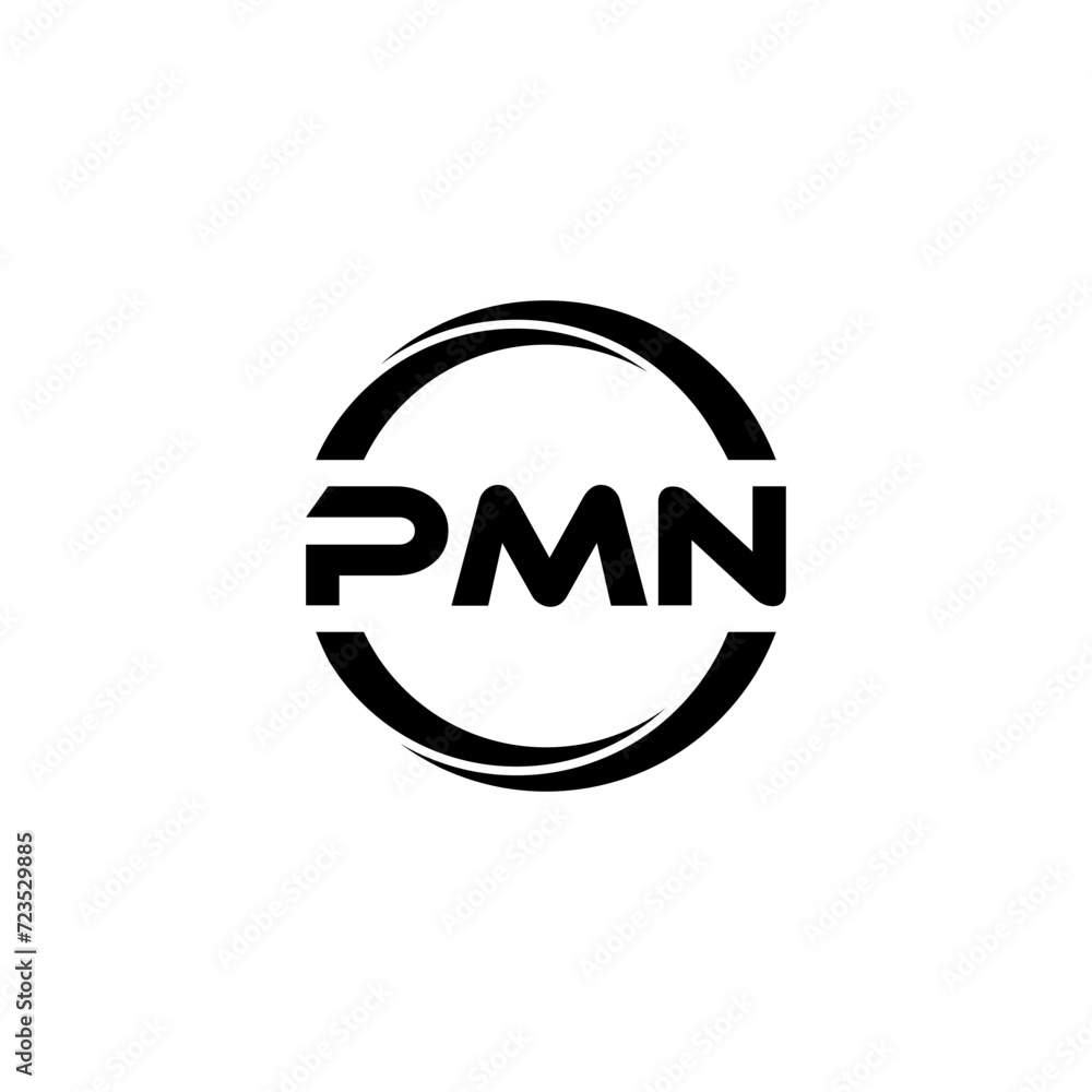 PMN letter logo design with white background in illustrator, cube logo ...