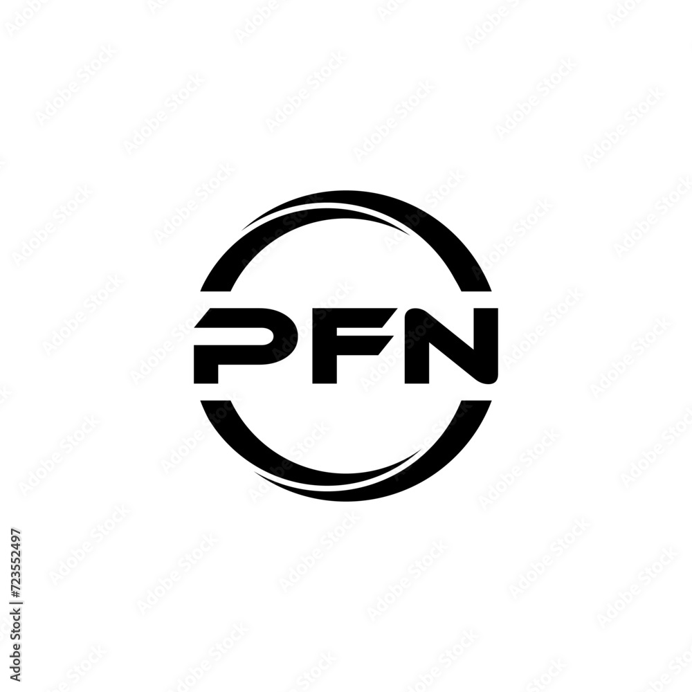 PFN letter logo design with white background in illustrator, cube logo ...