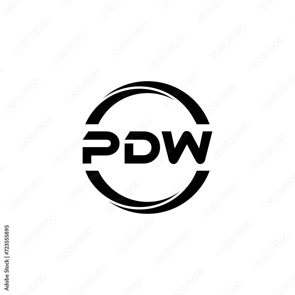 PDW letter logo design with white background in illustrator, cube logo ...