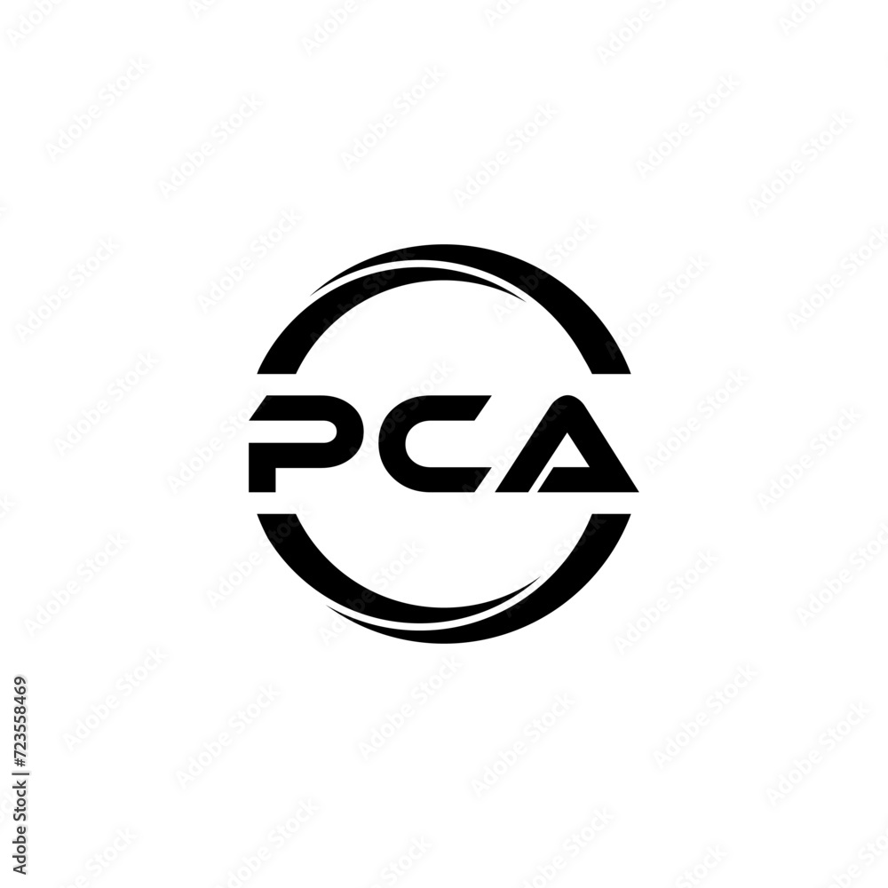 PCA letter logo design with white background in illustrator, cube logo ...