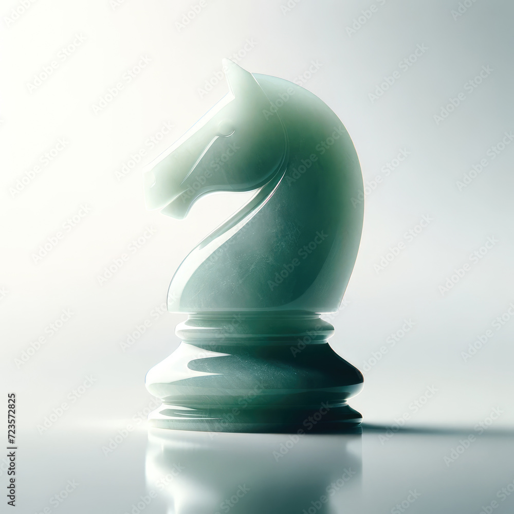 A high-resolution close-up of a classic knight chess piece, showcasing ...