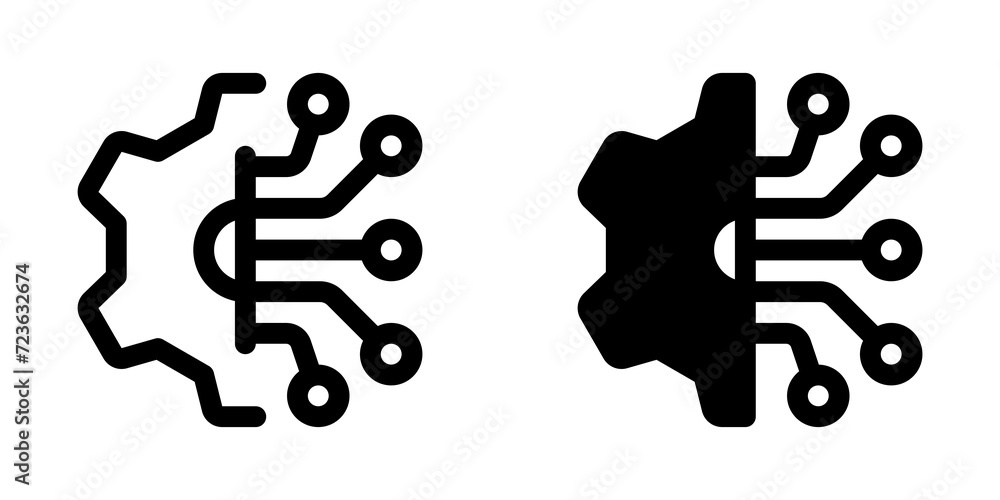 Editable configuration, setting, tech vector icon. AI technology, artificial intelligence ...