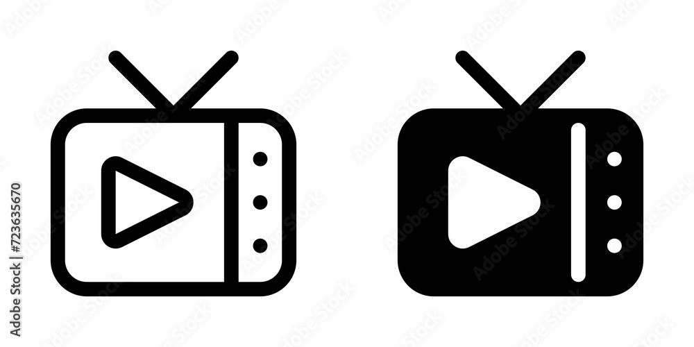 Editable tv show, tv program vector icon. Movie, cinema, entertainment ...