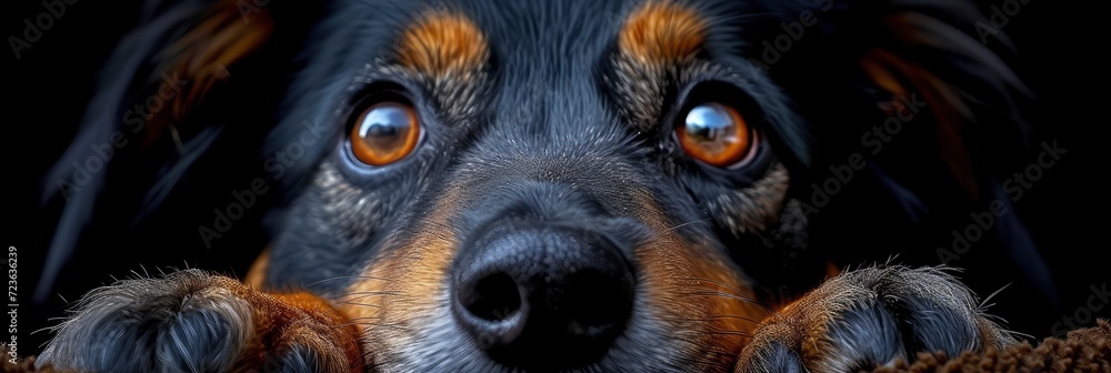 Portrait Embarrassed Dog Hiding Face Paw, Desktop Wallpaper Backgrounds ...