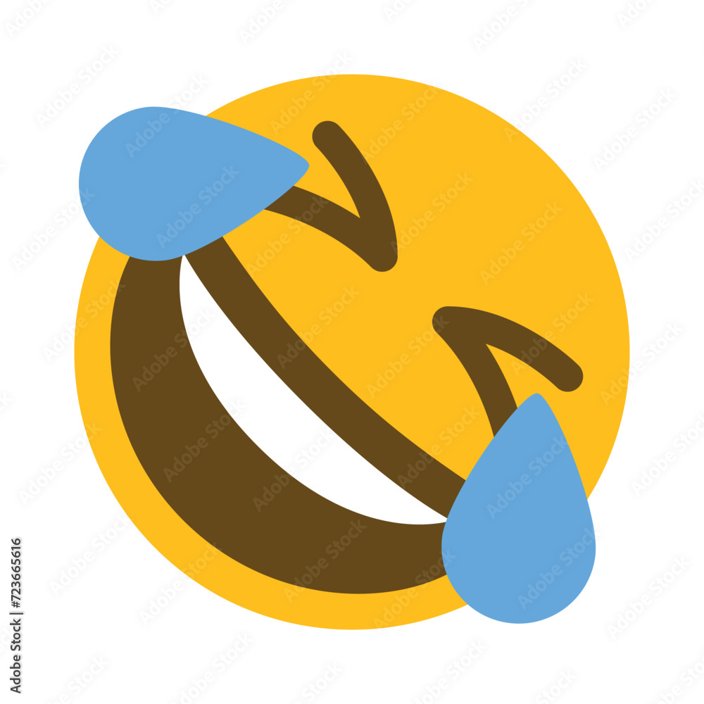 Rolling on the Floor Laughing vector emoji. Isolated yellow face with a ...