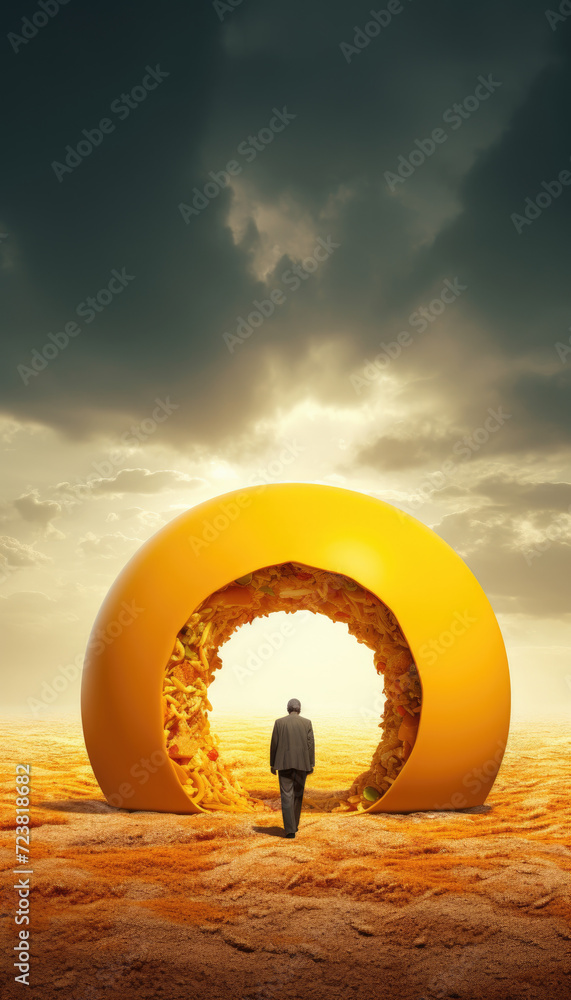 Overweight and obesity surreal background Stock Illustration | Adobe Stock