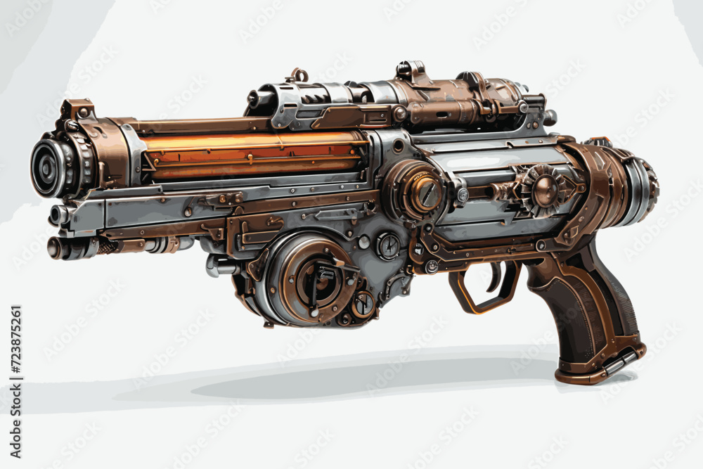 Vintage retro western wild west hand gun revolver cowboy. Cartoon logo ...