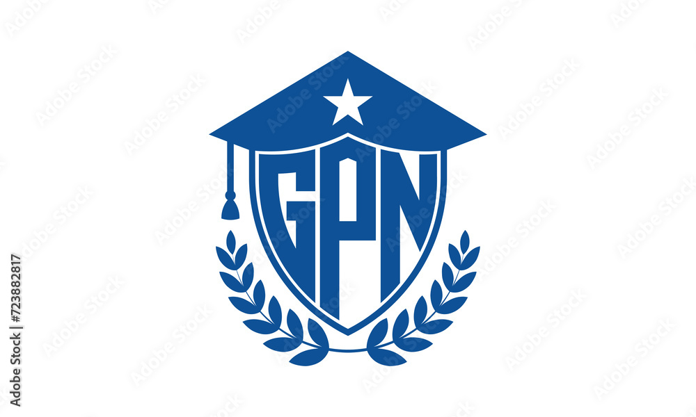 GPN three letter iconic academic logo design vector template. monogram ...