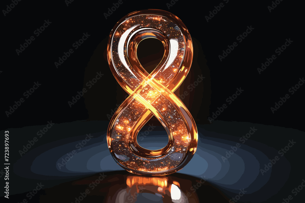 Eight - Pictured by light numbers の Stock ベクター | Adobe Stock