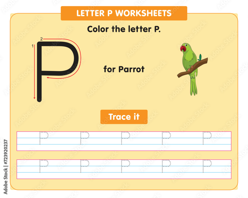 Capital_letter_worksheet_P Stock Vector | Adobe Stock
