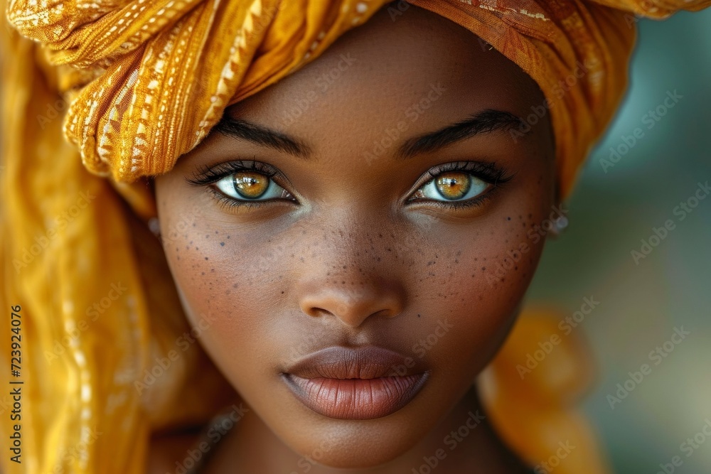 Glamorous portrait of a pretty African woman in traditional attire ...