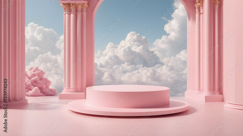 Iconic Classical Architectural Structure Featuring a Podium, Stage, and ...