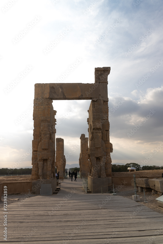 Ruin of ancient city Persepolis, Iran. Persepolis is a capital of the ...