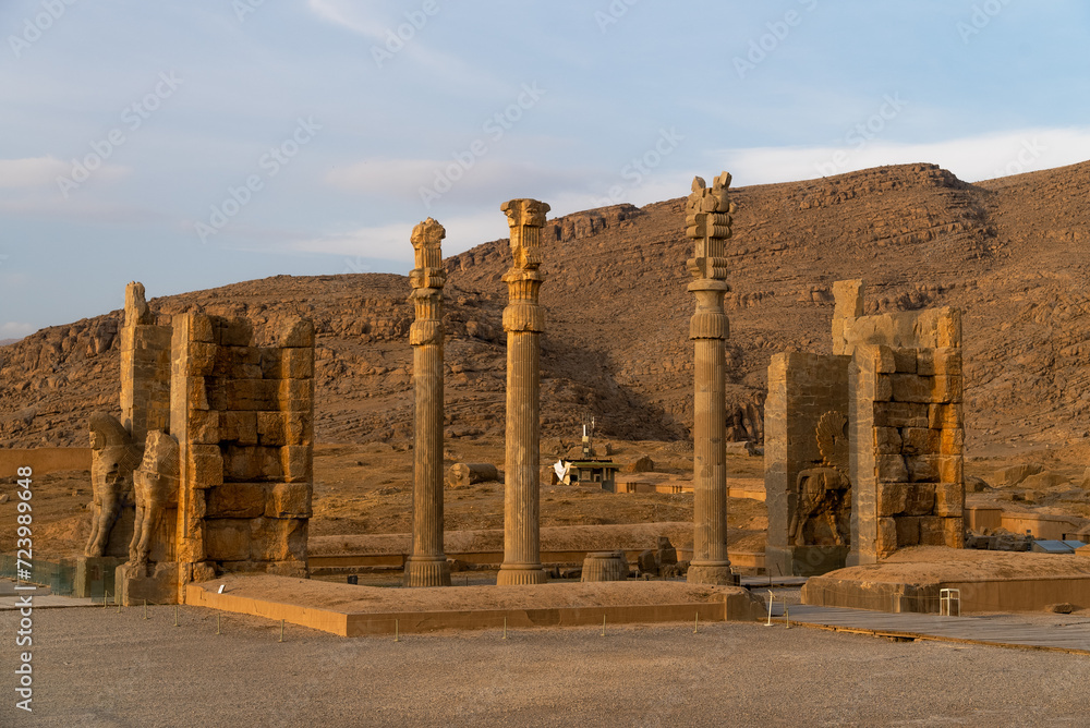 Ruin of ancient city Persepolis Iran. Persepolis is a capital of the ...