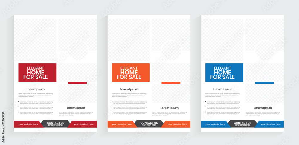 Image vectorielle Stock Real estate a4 flyer design. Editable house ...