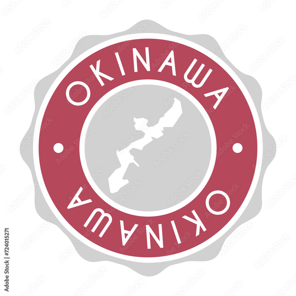 Okinawa, Japan Badge Map Vector Seal Vector Sign. National Symbol ...