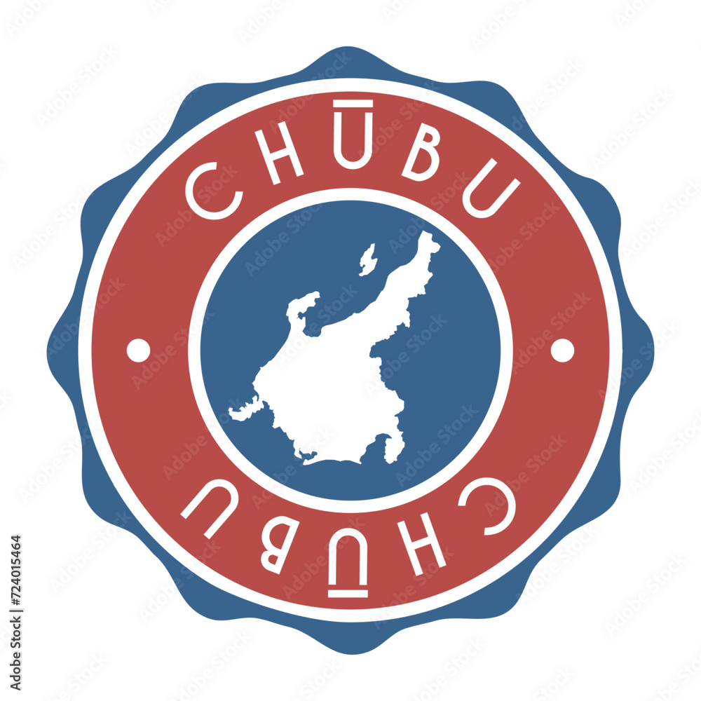 Chubu, Japan Badge Map Vector Seal Vector Sign. National Symbol Country ...