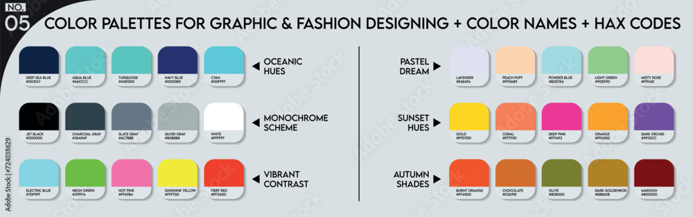 Fashion Trend Color guide palette 2024-25. An example of a color ...