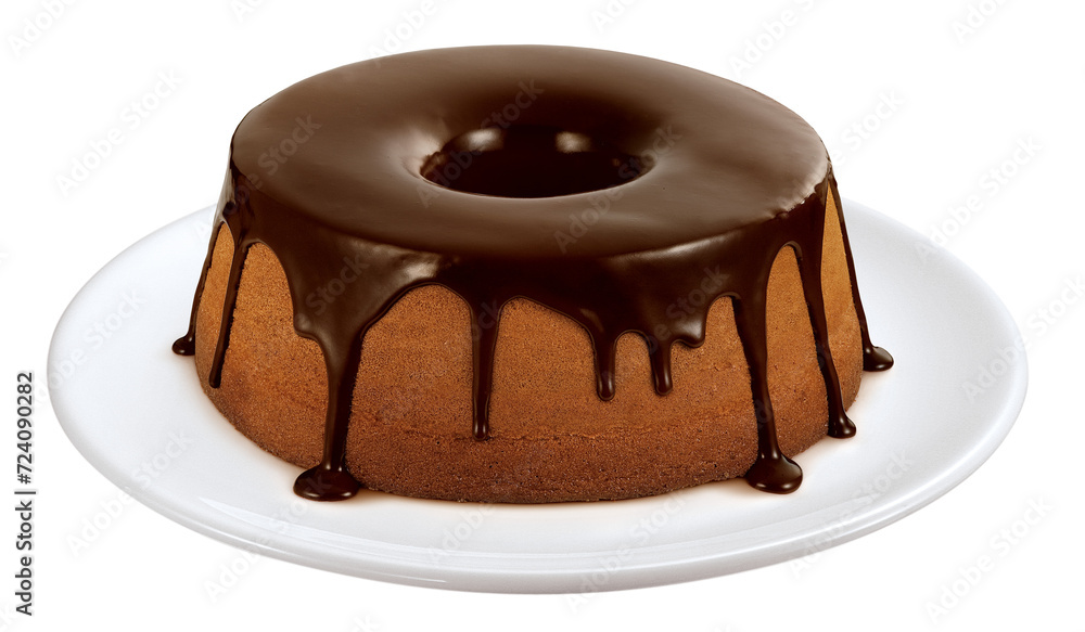 bolo de chocolate com cobertura de calda de chocolate ao leite ...