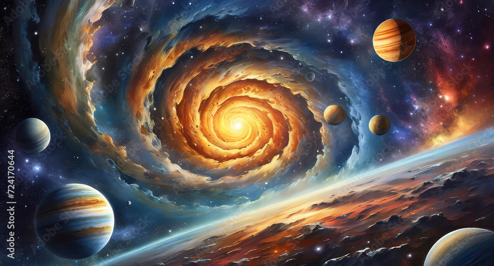 Superb Realistic space background with all planetsWonderful Solar ...