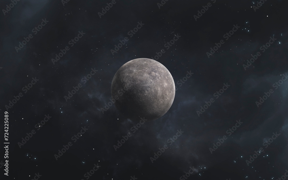 3D illustration of Mercury - Solar system planets set. High quality ...