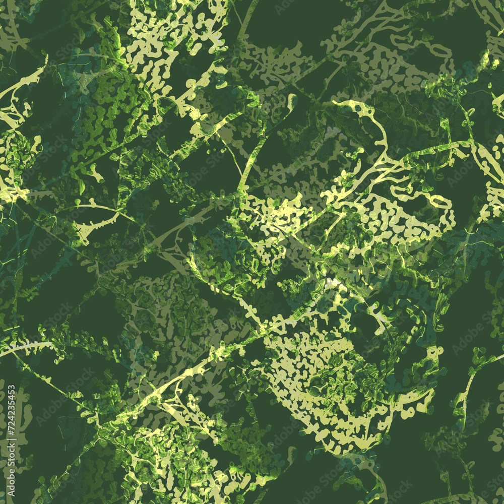 Forest biome ecosystem abstract seamless texture in calm green ...