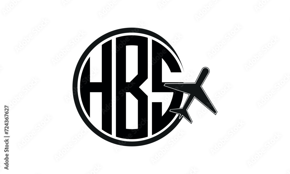 HBS three initial letter circle tour & travel agency logo design vector ...