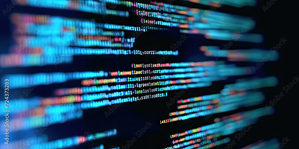 Computer software programming. For Artificial Intelligence (AI), technology product concept, Big ...