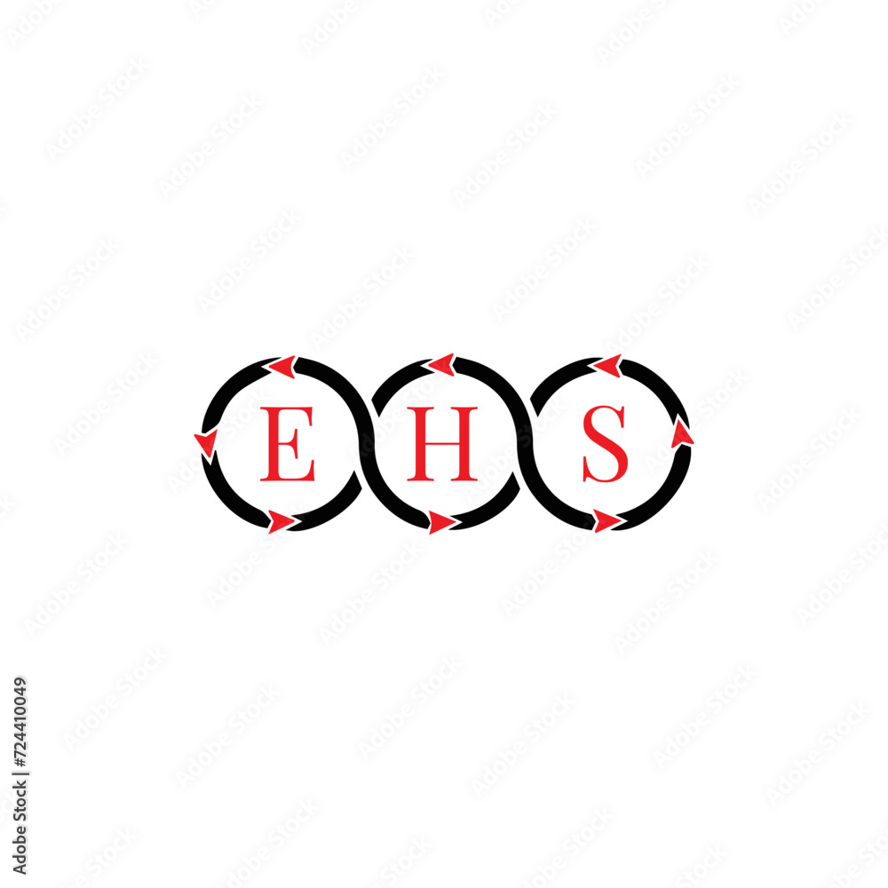 EHS logo. E H S design. WhitE H SHS letter. EHS, E H S letter logo SET ...