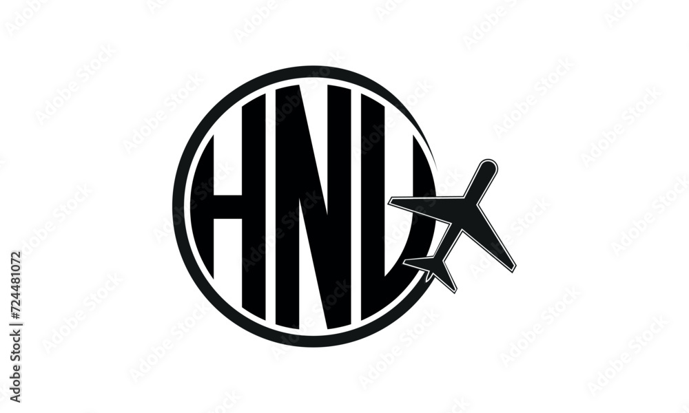 HNU three initial letter circle tour & travel agency logo design vector ...