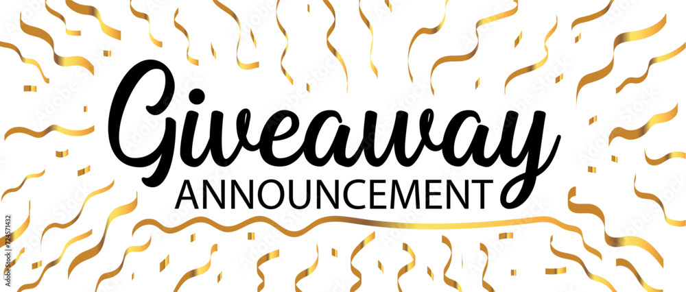 giveaway text with confetti background Stock Vector | Adobe Stock
