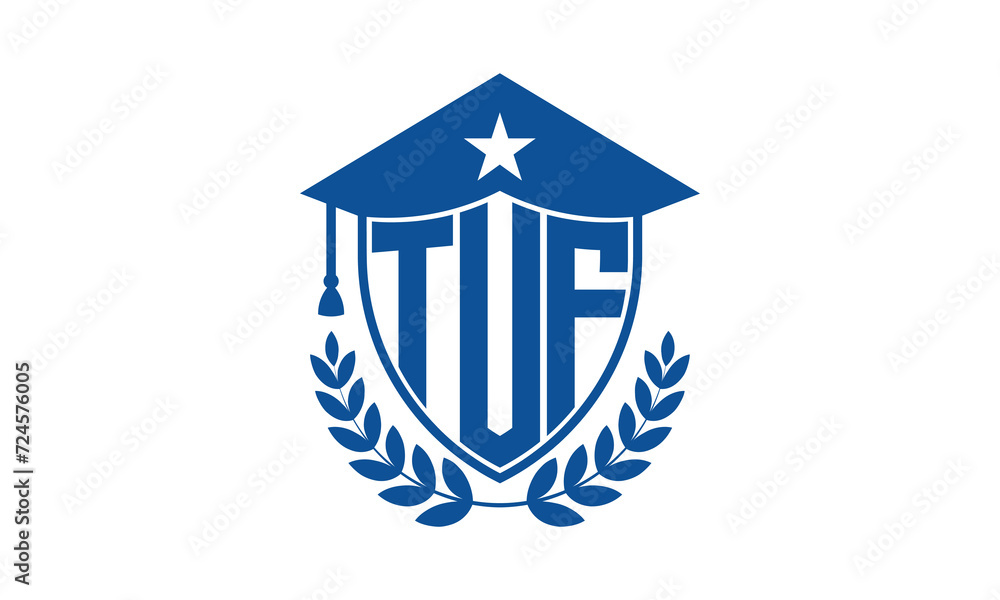 TUF three letter iconic academic logo design vector template. monogram ...