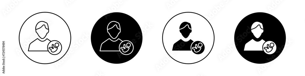 Neonatologist icon set. Neonatal Pediatric ICU vector symbol in a black ...