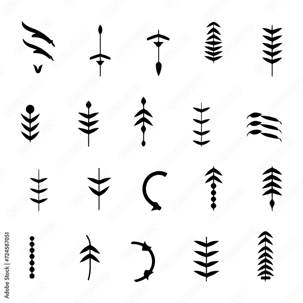 Fishbone black silhouette. Different types of fish bone clip art ...