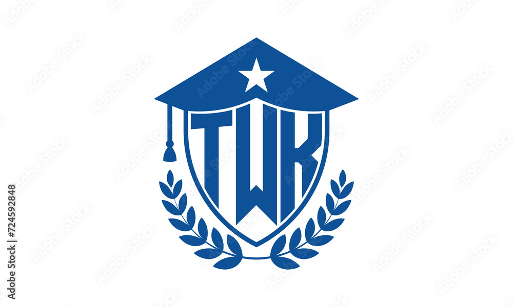 Vector de Stock TWK three letter iconic academic logo design vector ...