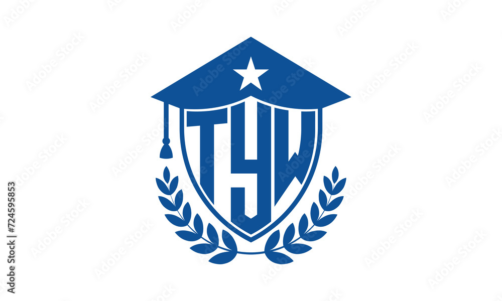 TYW three letter iconic academic logo design vector template. monogram ...