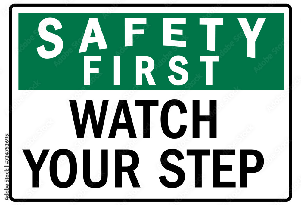 Watch your step warning sign Stock Vector | Adobe Stock
