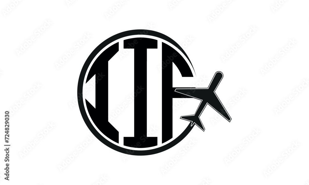 IIF three initial letter circle tour & travel agency logo design vector ...