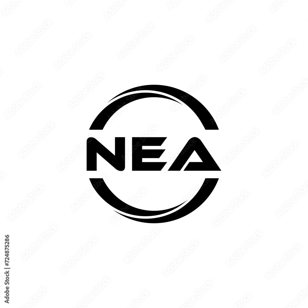 NEA letter logo design with white background in illustrator, cube logo ...
