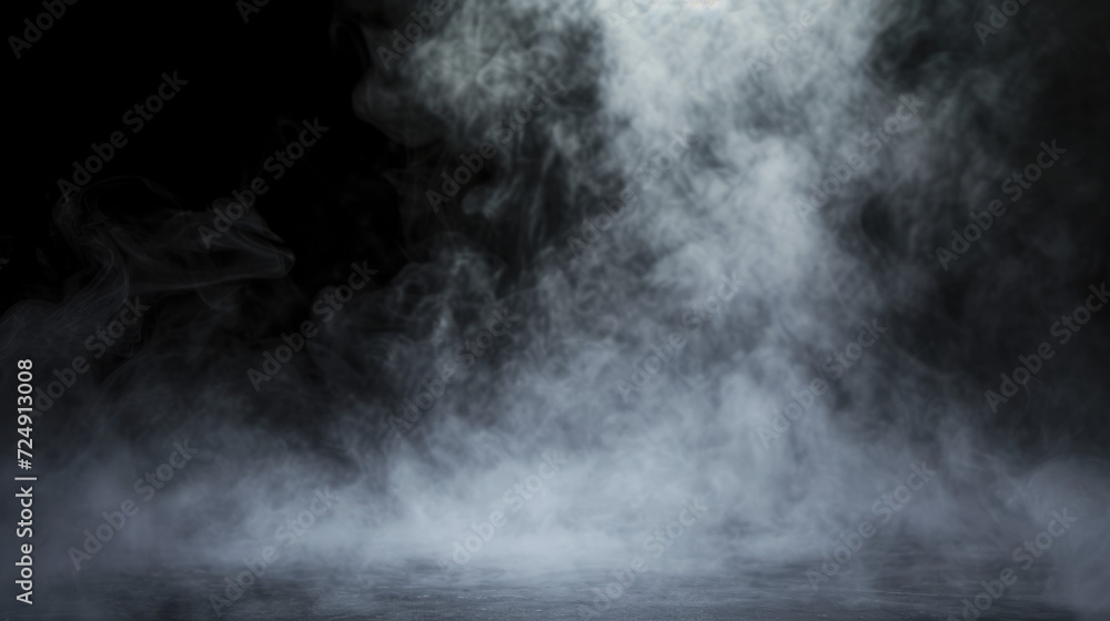 Smoke black ground fog cloud floor mist background steam dust dark ...