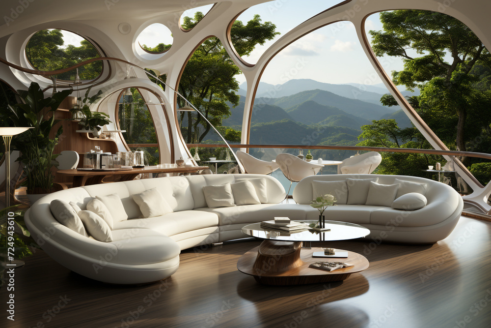 Illustration Stock Beautiful modern Futuristic bionic forms ...