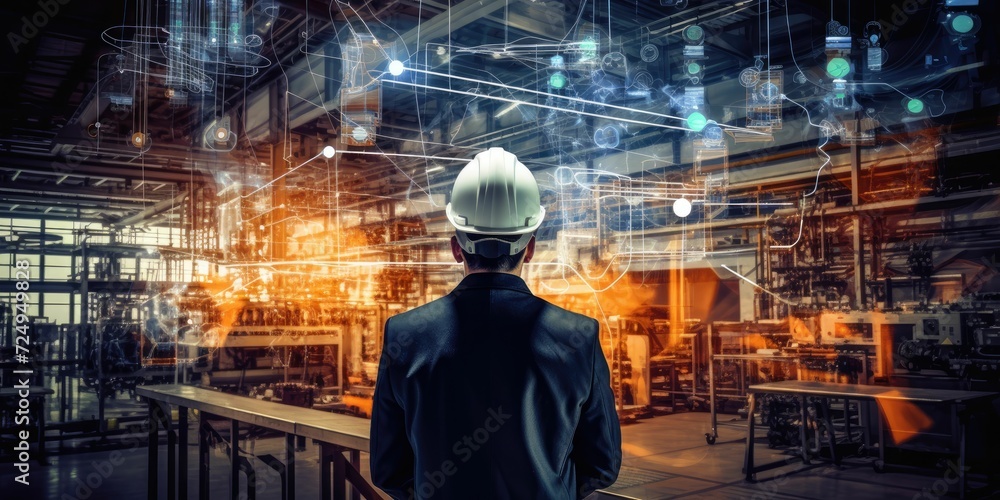 Workplace safety technology for zero accidents concept. Workplace ...