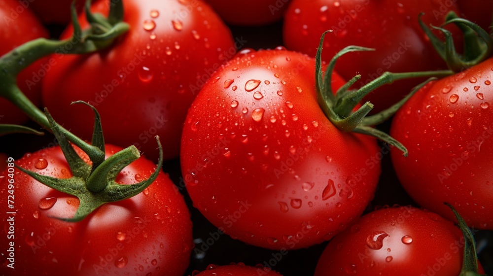 Delve into the close-up beauty of tomatoes, where impeccable lighting ...