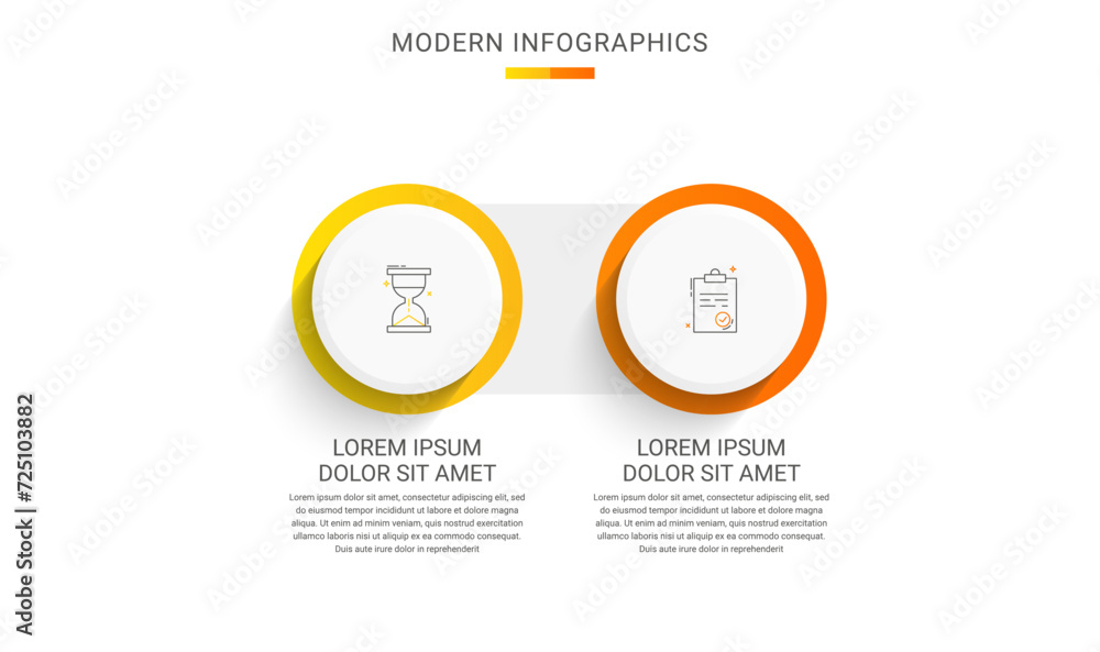Modern infographics vector template. Cyclic infographic with two ...